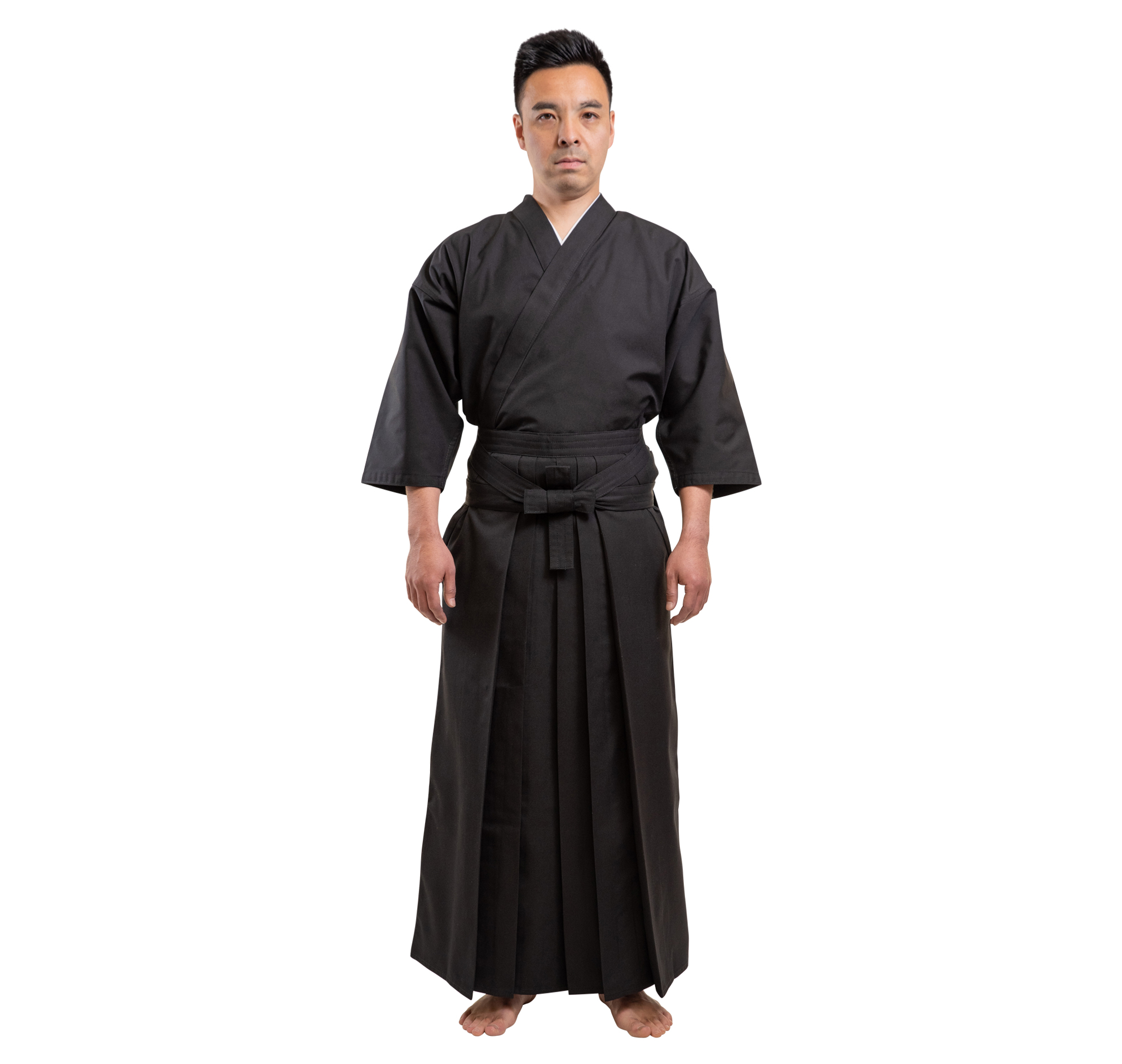 Miyabi Black Iaido Uniform Set with Tetron Iaigi, Shitagi and Hakama