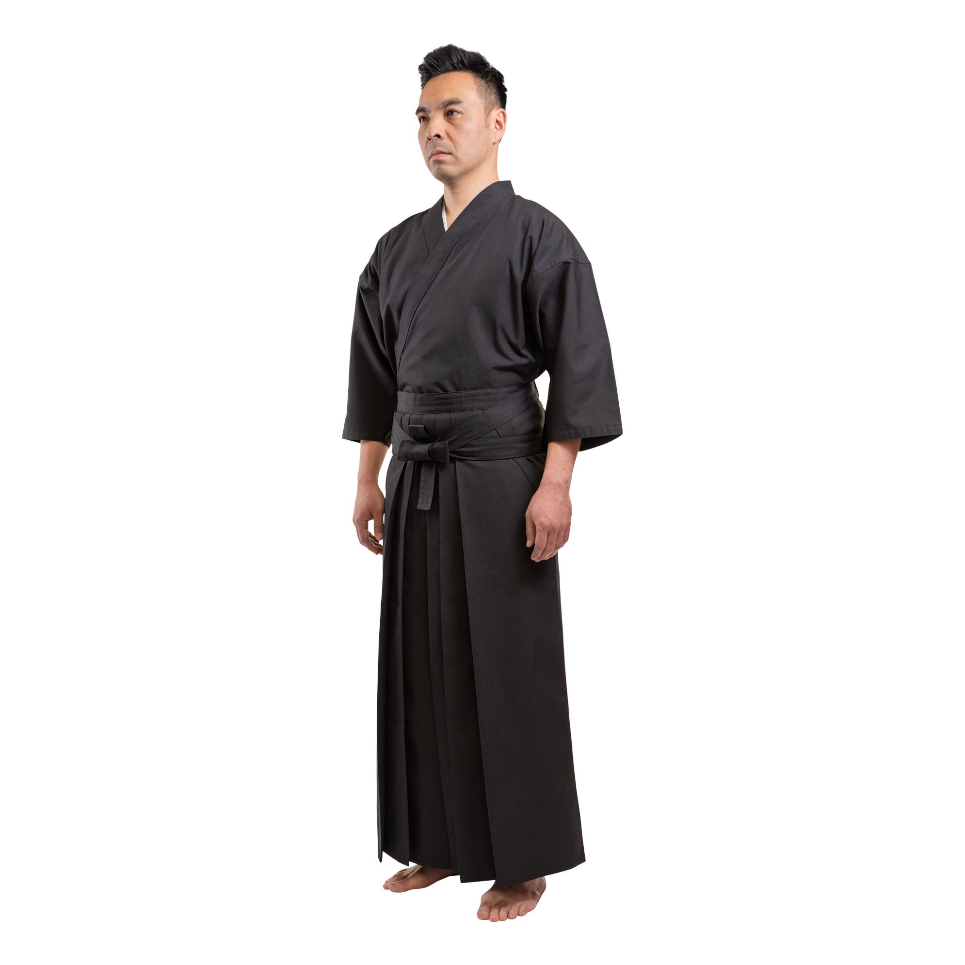 Miyabi Black Iaido Uniform Set with Tetron Iaigi, Shitagi and Hakama
